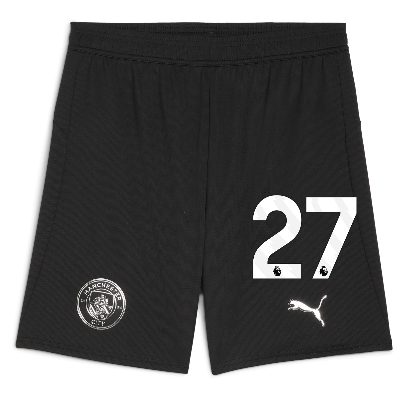 Pantalones cortos de fútbol del Manchester City 2025/26 con el número #27 | Official Man City Store