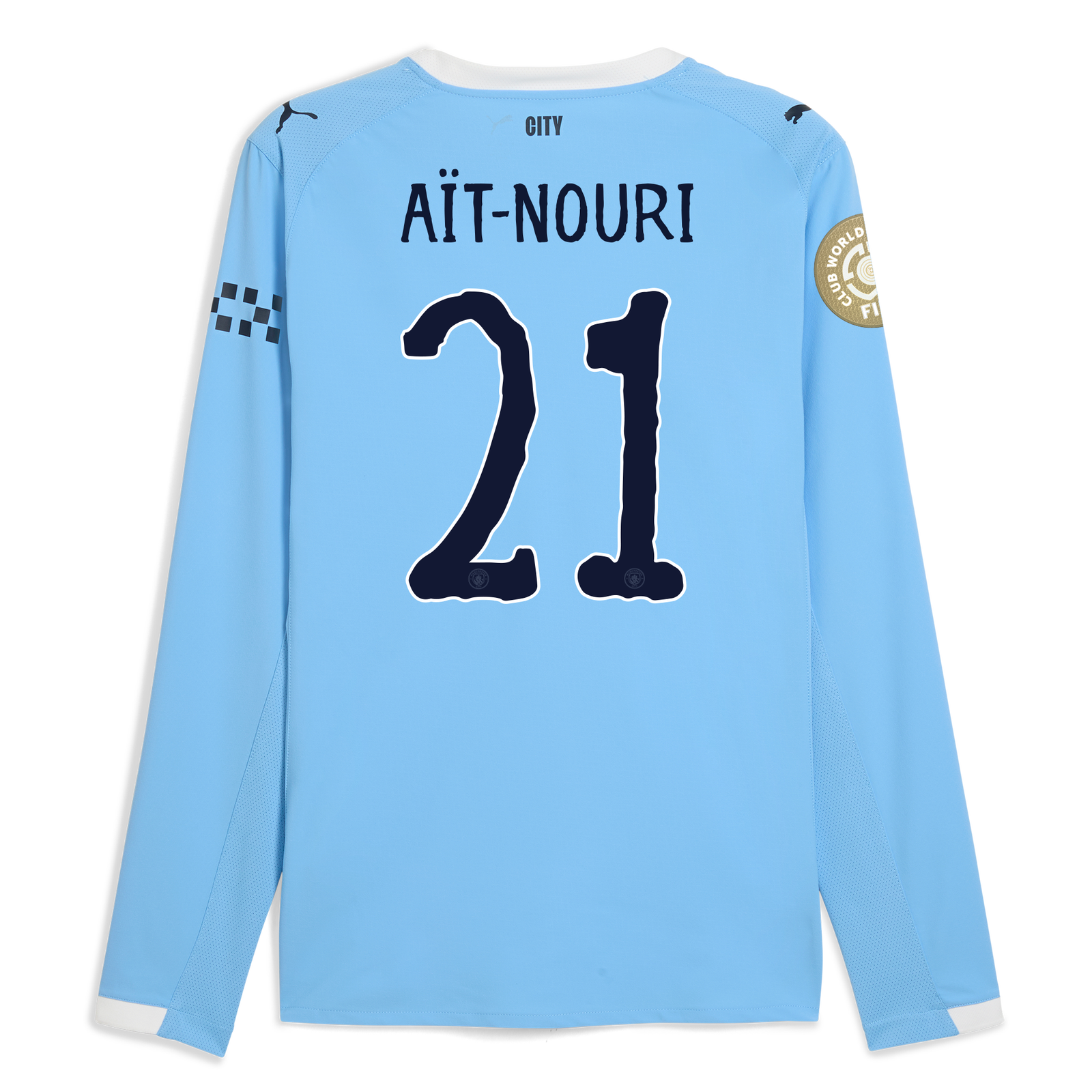 Manchester City Home Authentic Jersey 2025/26 Long Sleeve With AÏT ...