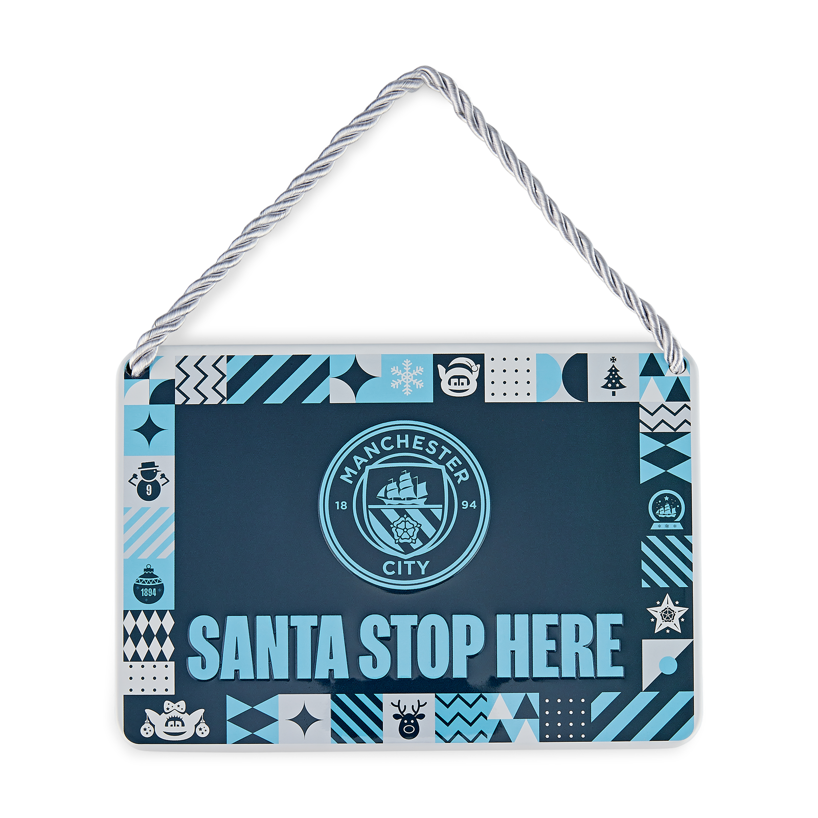 Manchester City Christmas Santa Stop Here Sign | Official Man City Store