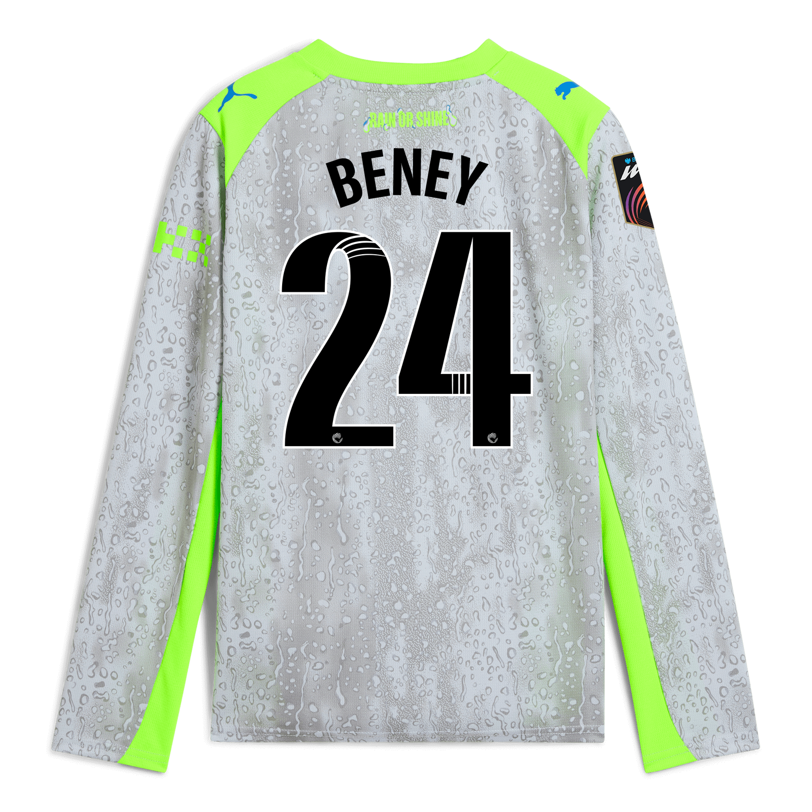 Kids' Manchester City Third Jersey 2025/26 Long Sleeve With BENEY 24 ...