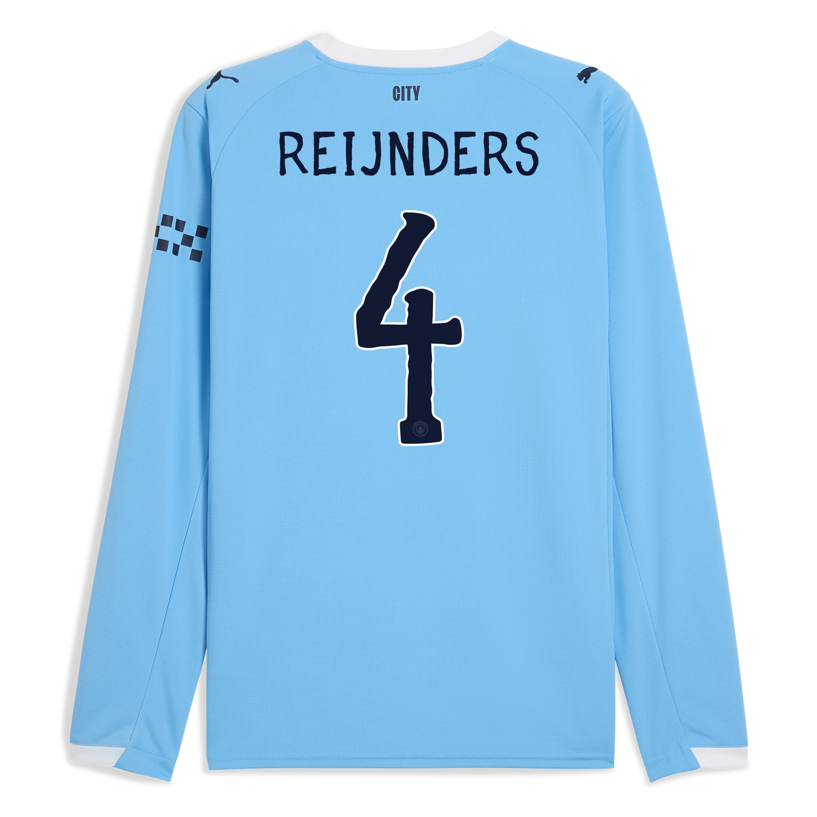 Manchester City Home Jersey 2025/26 Long Sleeve With REIJNDERS 4 ...