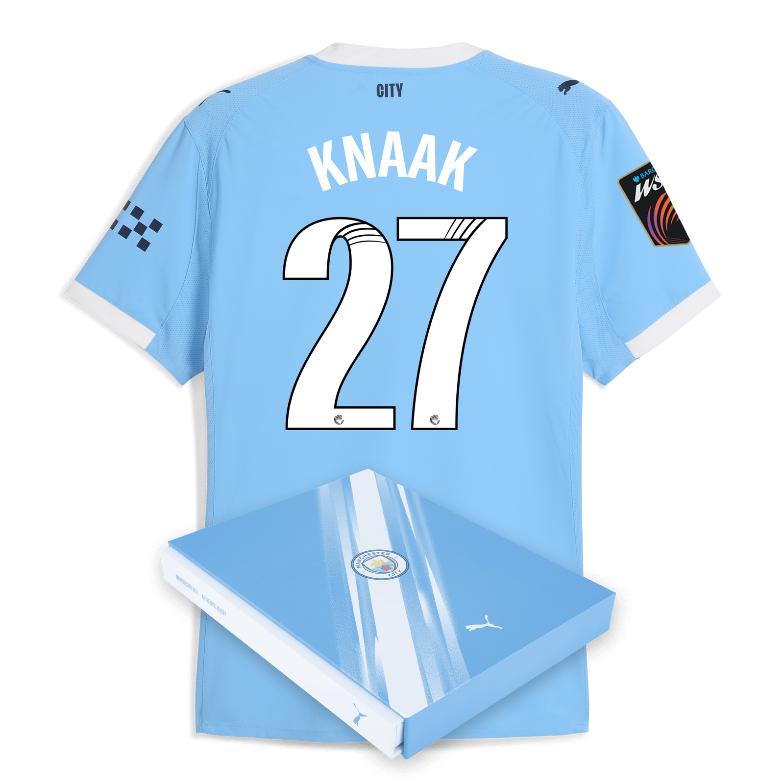 Manchester City Home Authentic Jersey 2025/26 With KNAAK 27 Printing in ...