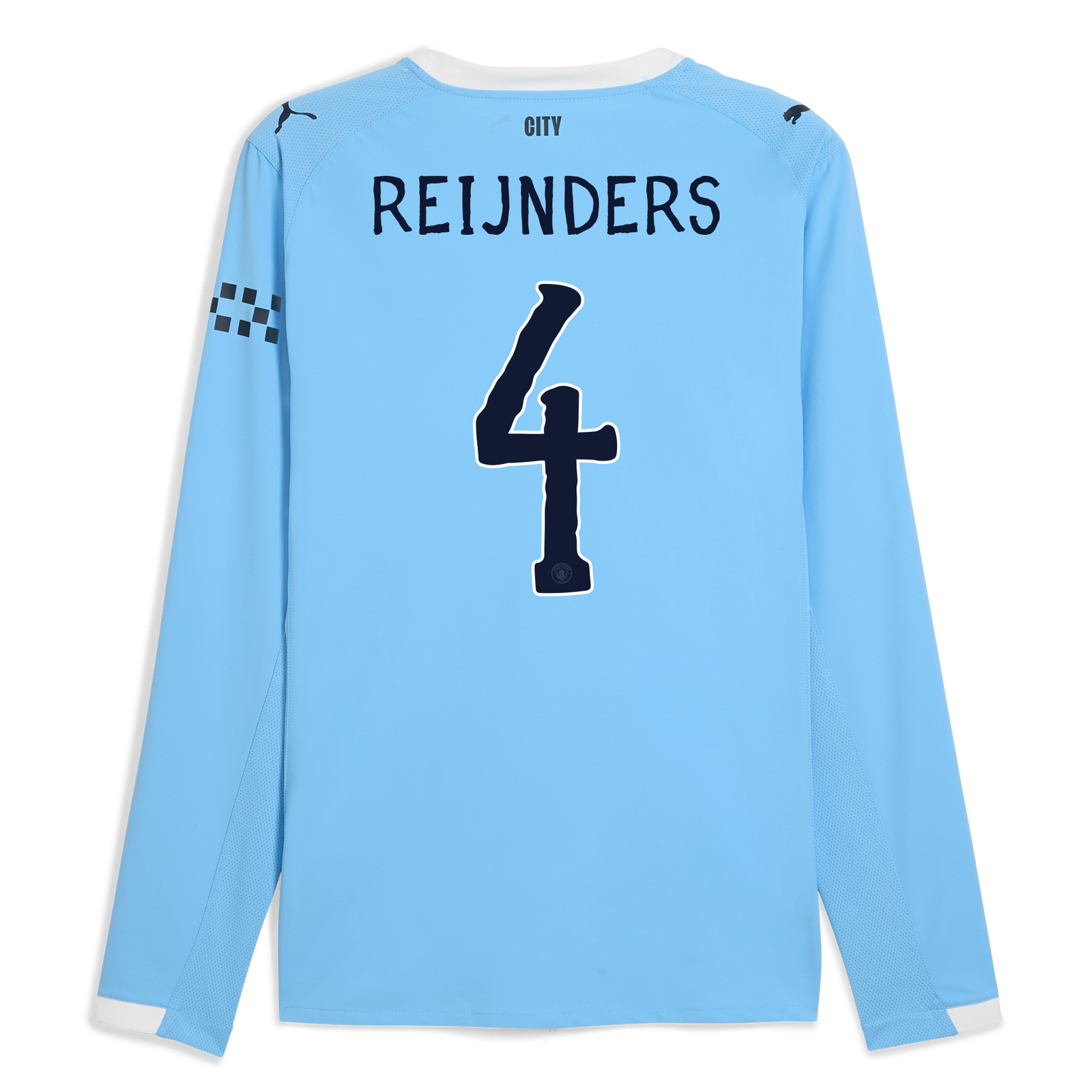 Manchester City Home Authentic Jersey 2025/26 Long Sleeve With ...