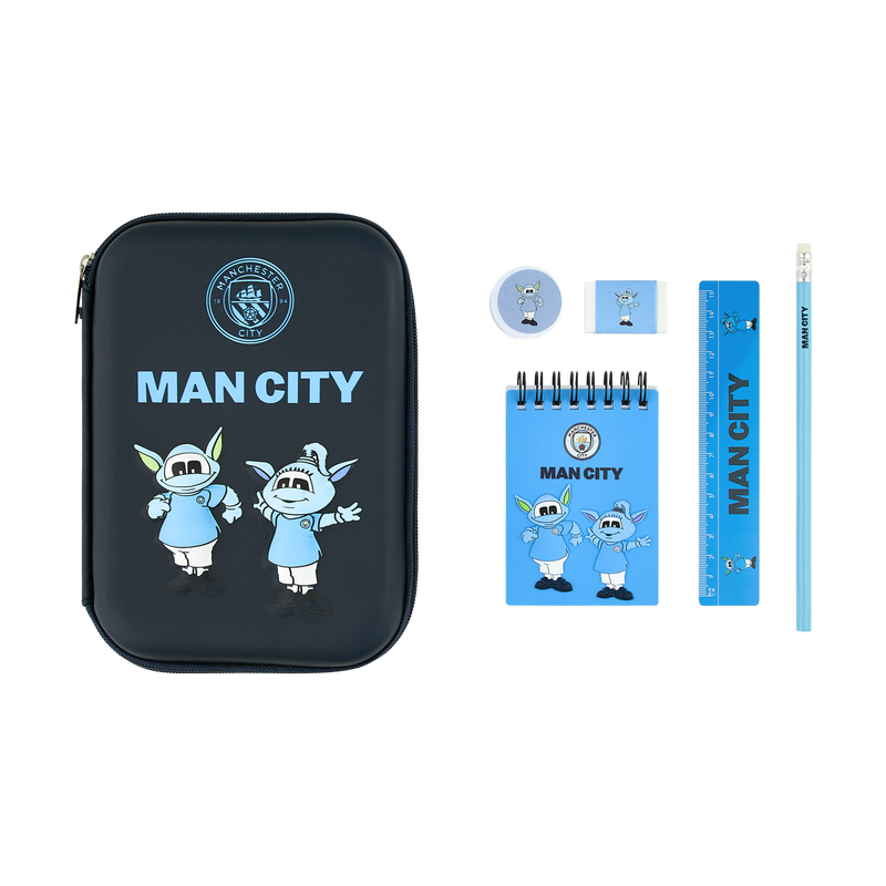 Manchester City Mascot Pencil Case Set | Official Man City Store