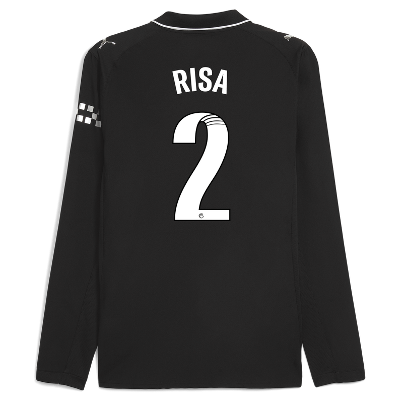 Manchester City Away Authentic Jersey 2025/26 Long Sleeve With RISA 2 Printing | Official Man ...