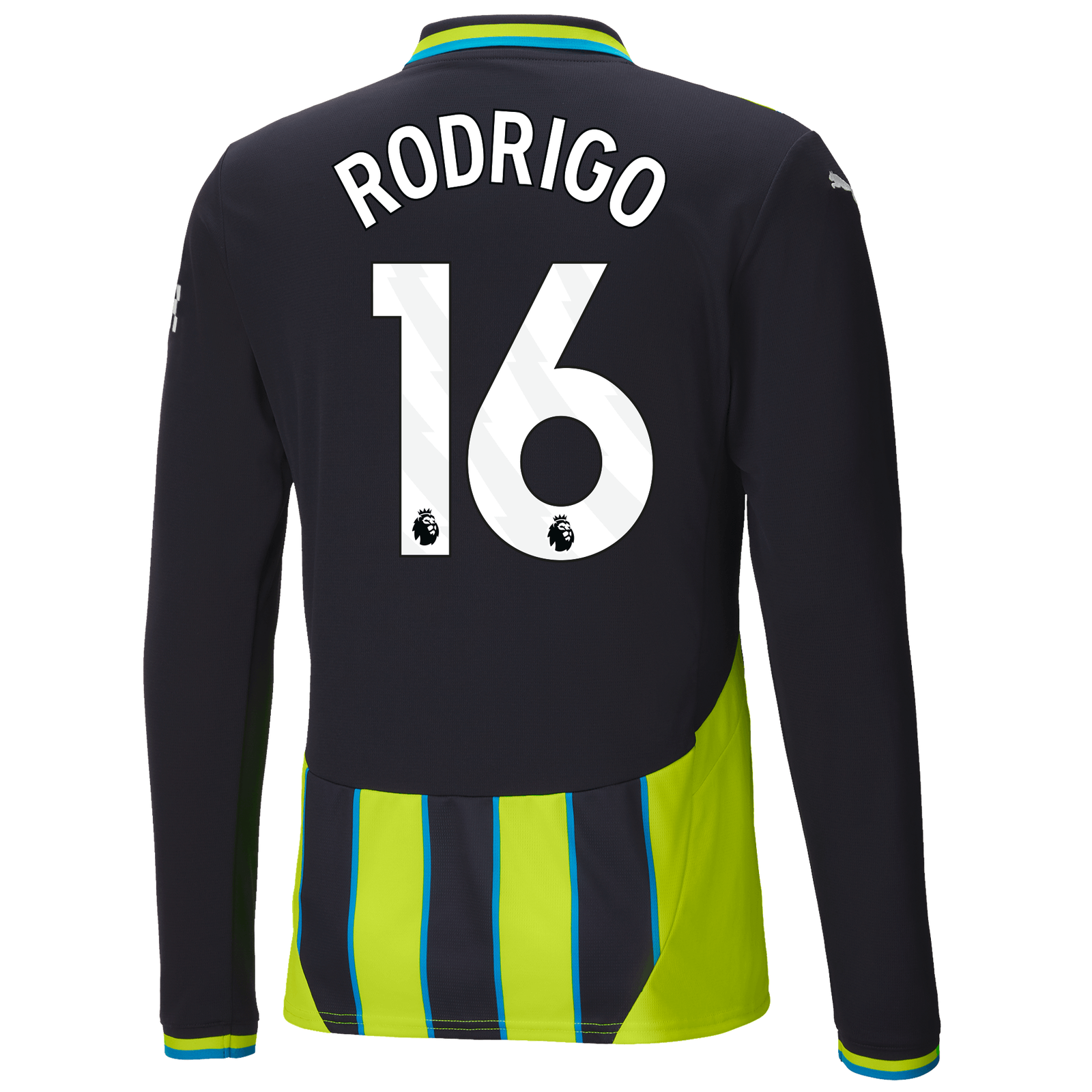 Manchester City Away Jersey 2024/25 Long Sleeve With RODRIGO 16 ...