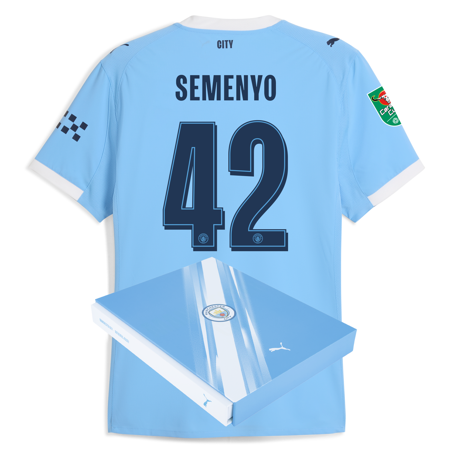 Manchester City Home Authentic Jersey 2025/26 With SEMENYO 42 Printing ...