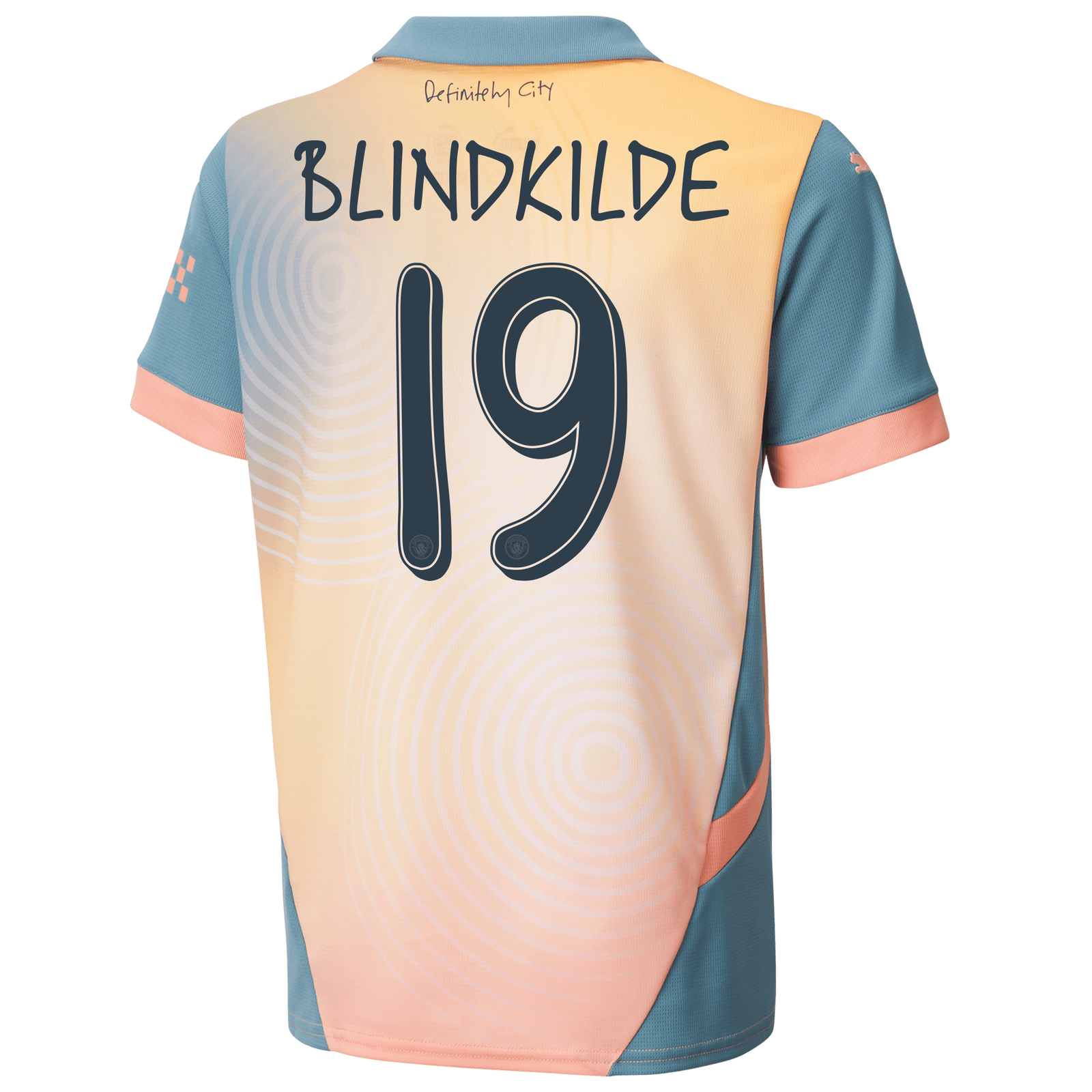 Kids' Manchester City 'Definitely City' Jersey 2024/25 With BLINDKILDE ...
