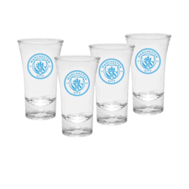 Manchester City 4 Piece Shot Glass Set Official Man City Store