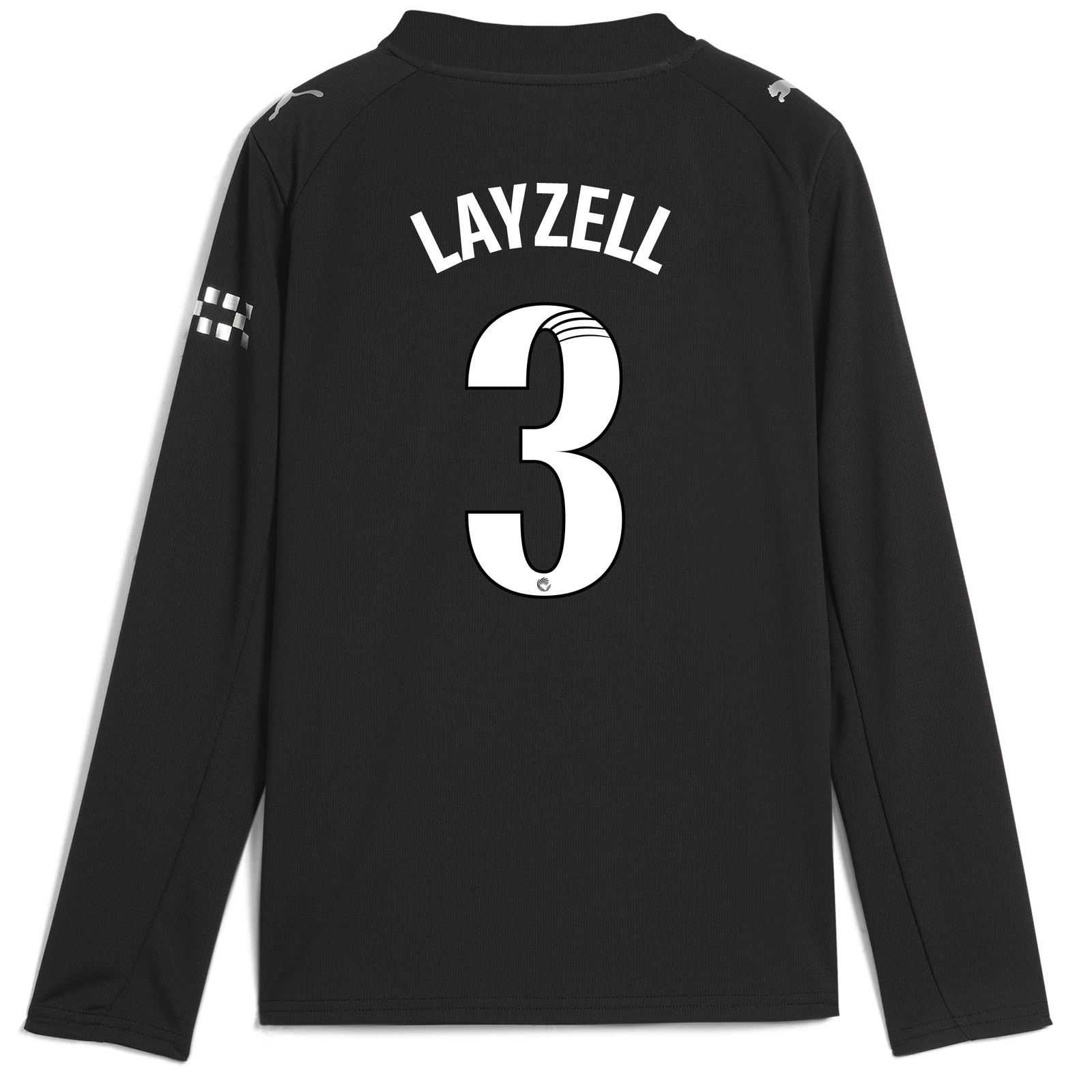 Kids' Manchester City Away Jersey 2025/26 Long Sleeve With LAYZELL 3 ...
