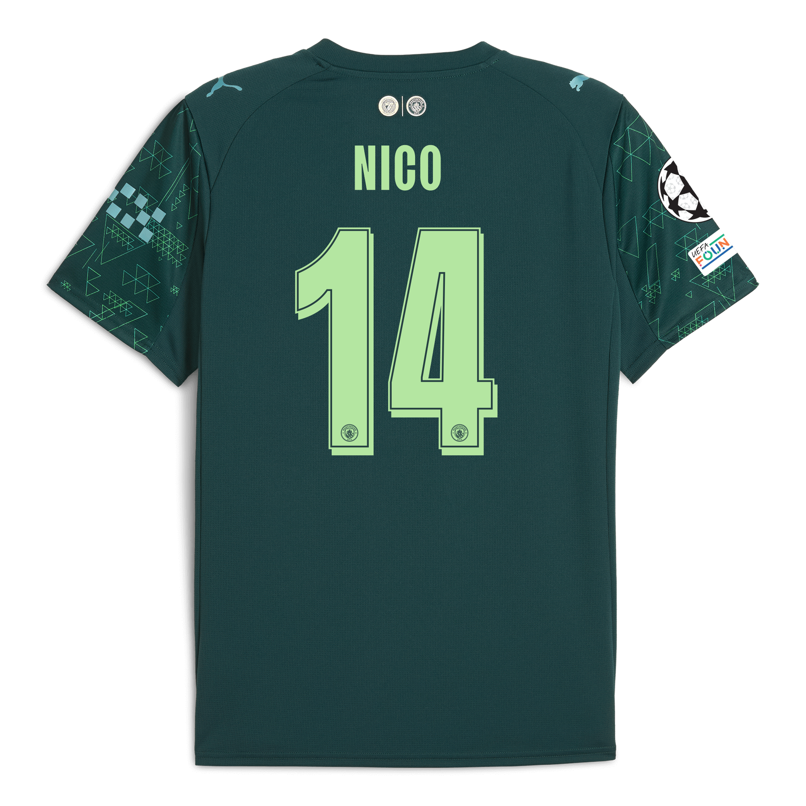 Manchester City EA SPORTS FC Maillot 2025/26 avec impression NICO 14 ...