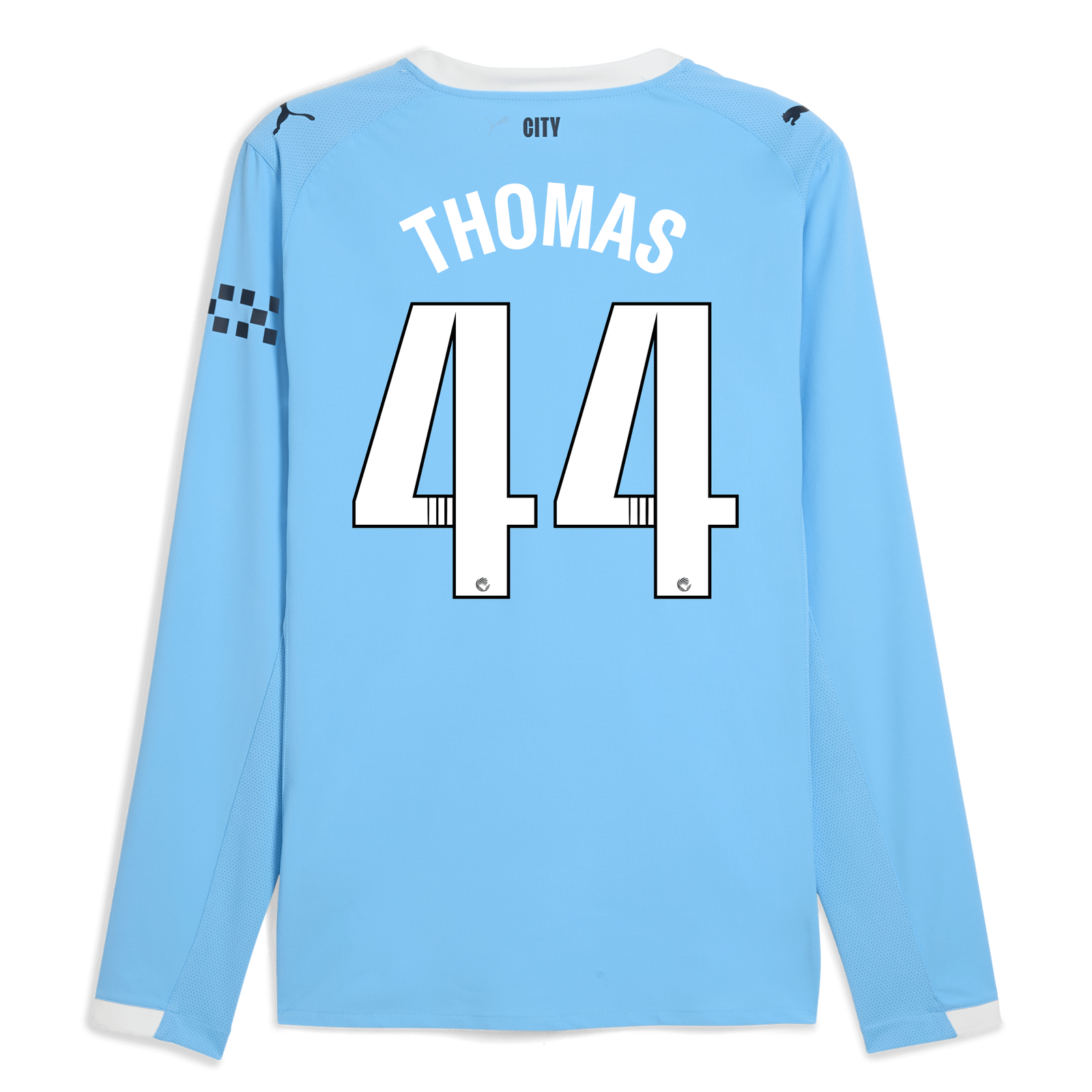 Manchester City Home Authentic Jersey 2025/26 Long Sleeve With THOMAS ...