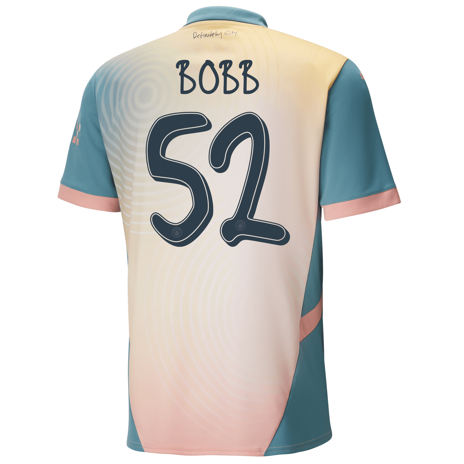 Manchester City 'Definitely City' Jersey 2024/25 With BOBB 52 printing ...