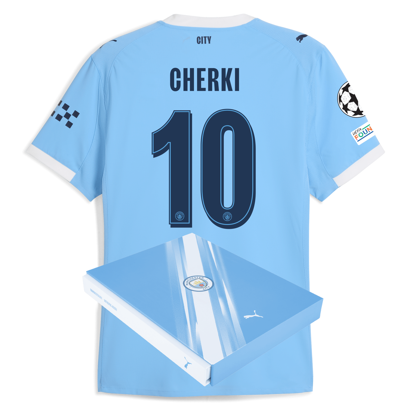 Manchester City Home Authentic Jersey 2025/26 With CHERKI 10 Printing ...