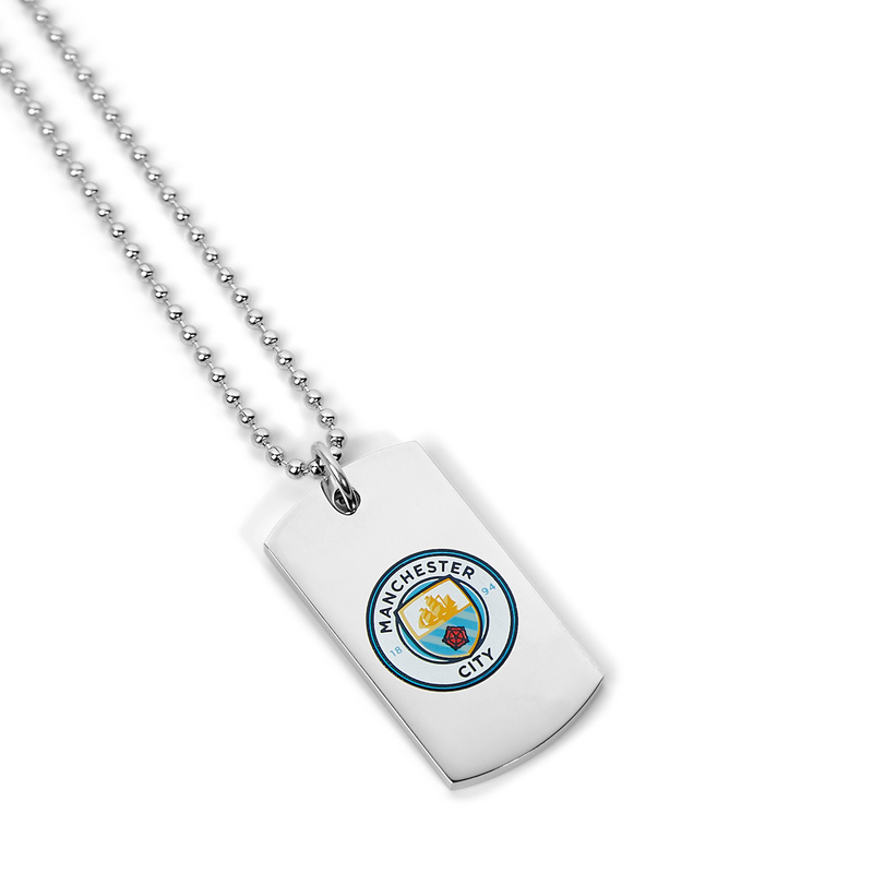 Placa De Identificación Y Cadena De Bola Del Manchester City Con Color