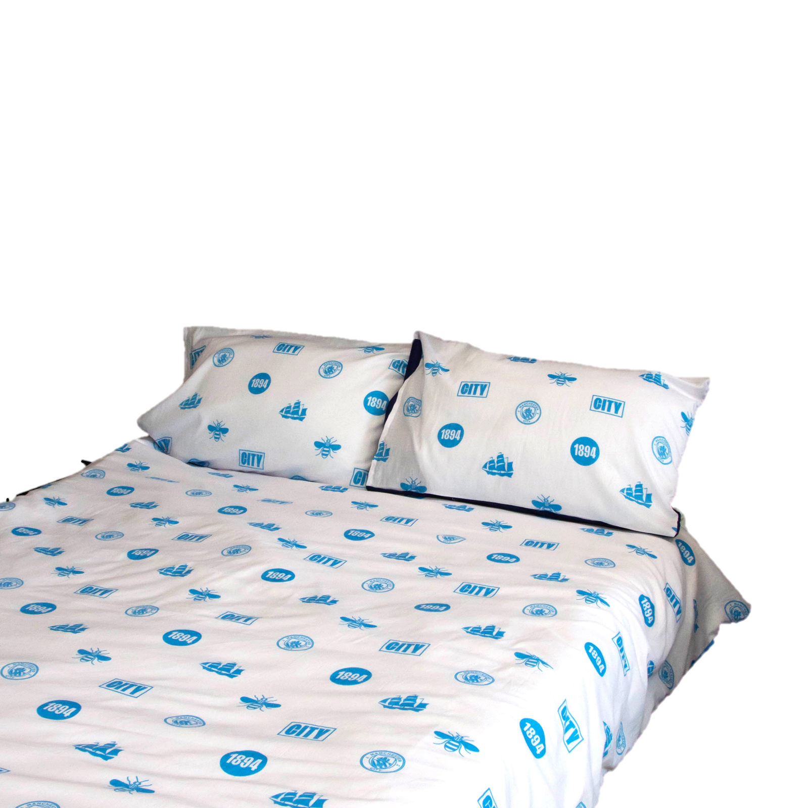 Manchester City Reversible Glyph Double Duvet | Official Man City Store