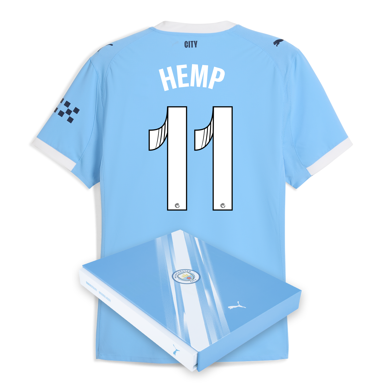 Manchester City Home Authentic Jersey 2025/26 With HEMP 11 Printing in ...