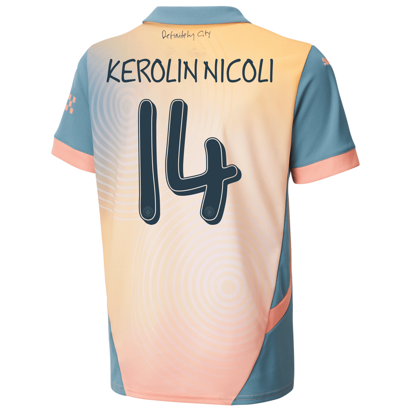 Kids' Manchester City 'Definitely City' Jersey 2024/25 With KEROLIN ...