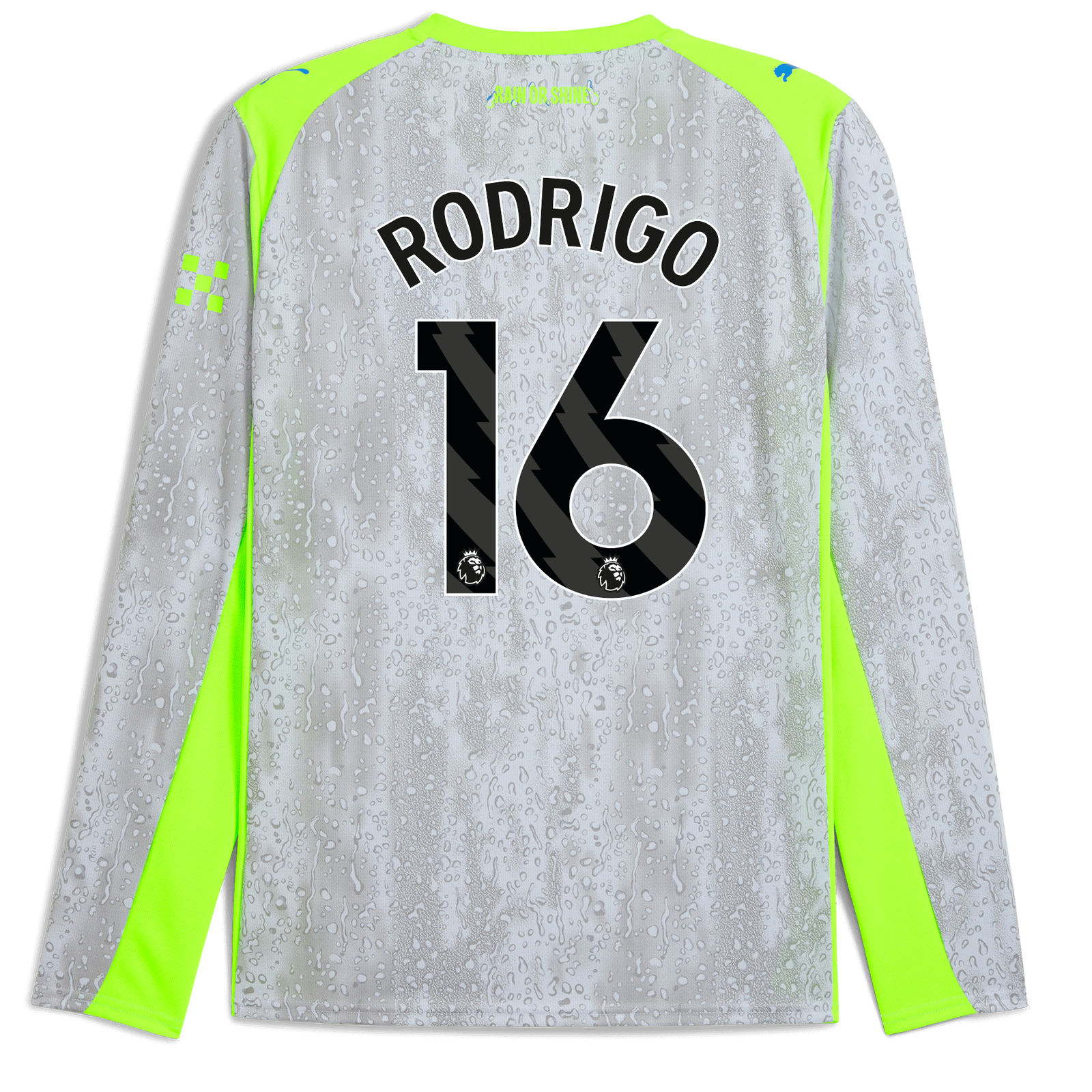 Manchester City Third Jersey 2025/26 Long Sleeve With RODRIGO 16 ...