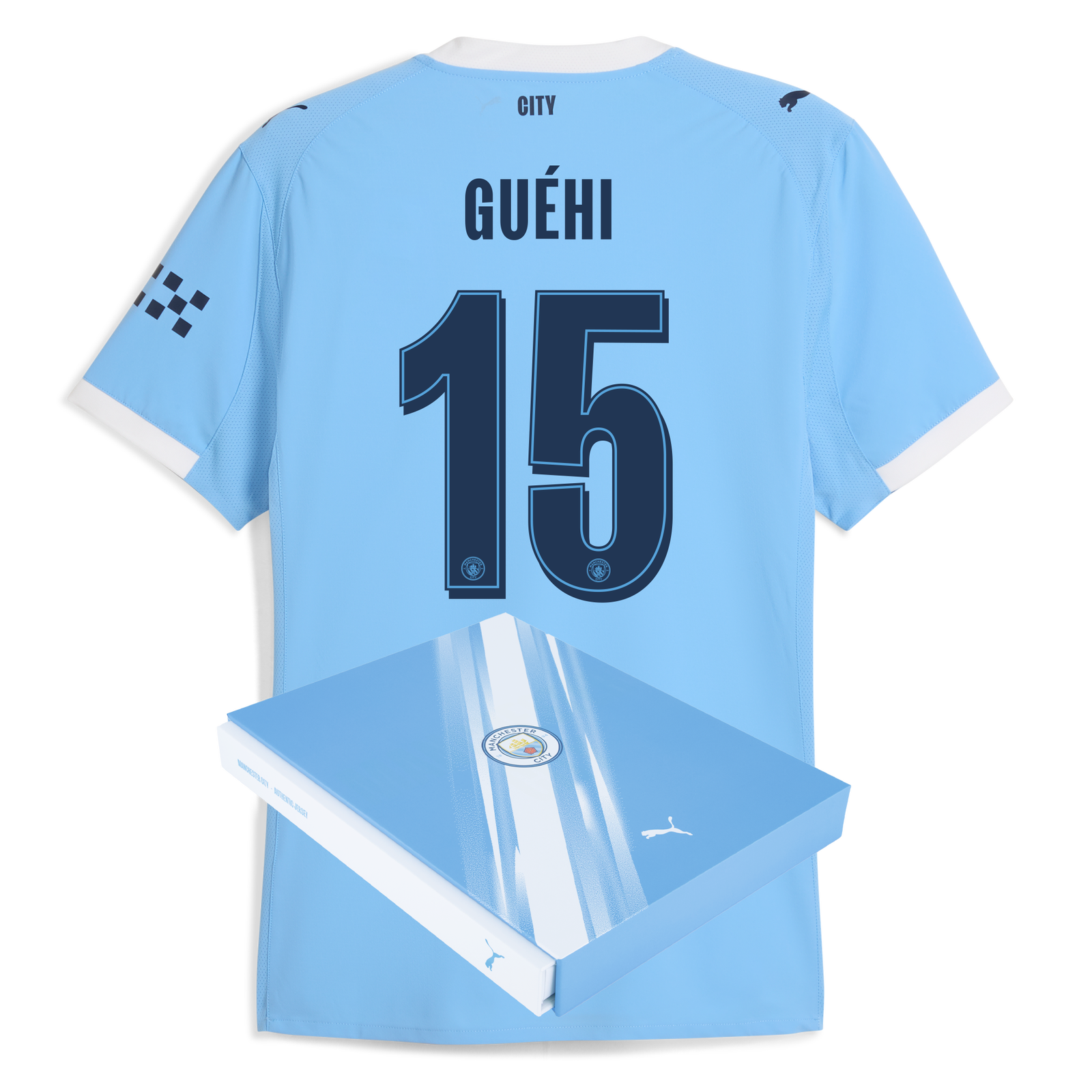 Manchester City Home Authentic Jersey 2025/26 With GUÉHI 15 Printing in ...