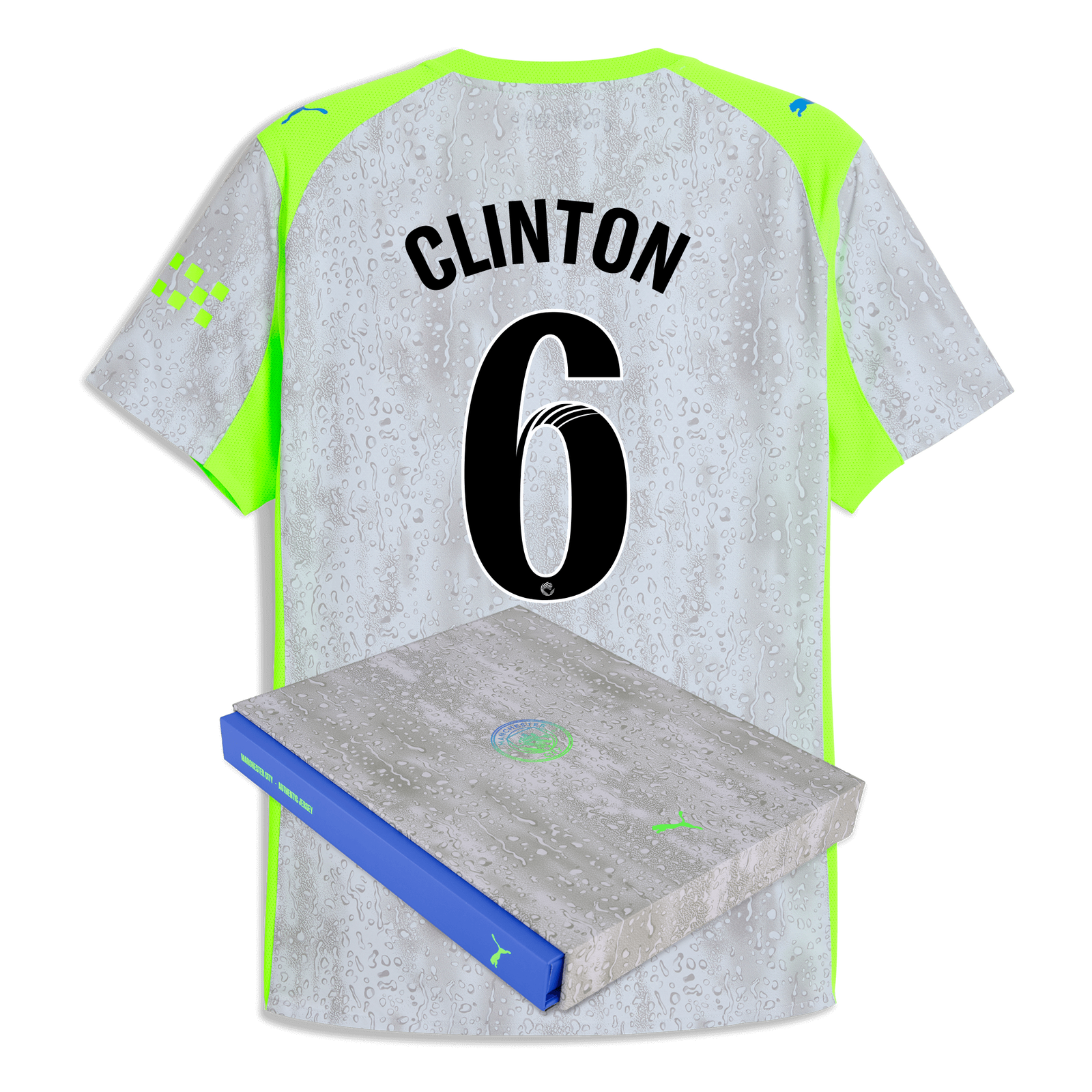 Manchester City Third Authentic Jersey 2025/26 With CLINTON 6 Printing ...