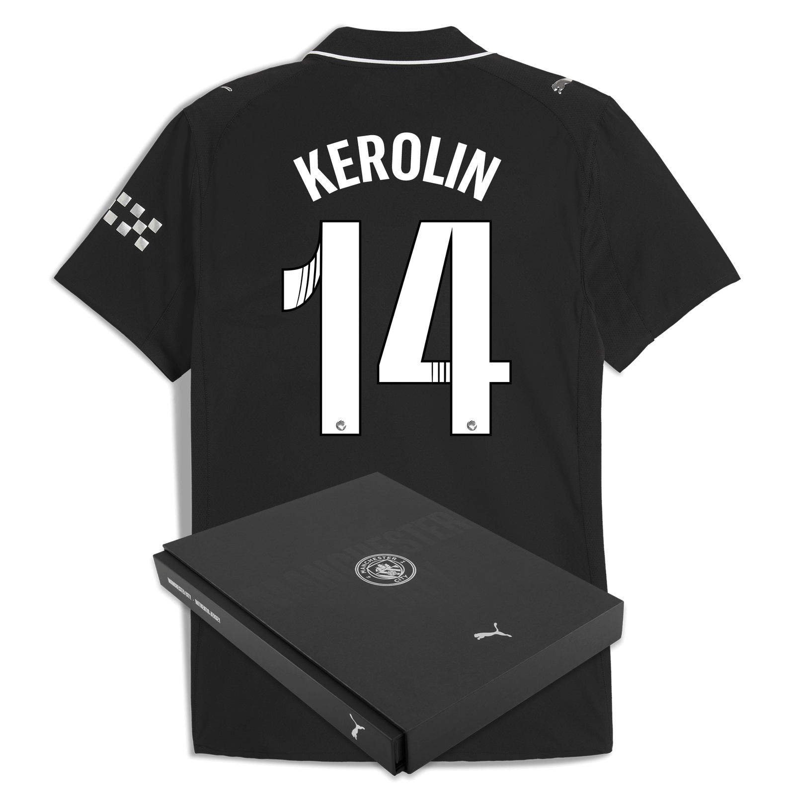 Manchester City Away Authentic Jersey 2025/26 With KEROLIN 14 Printing ...