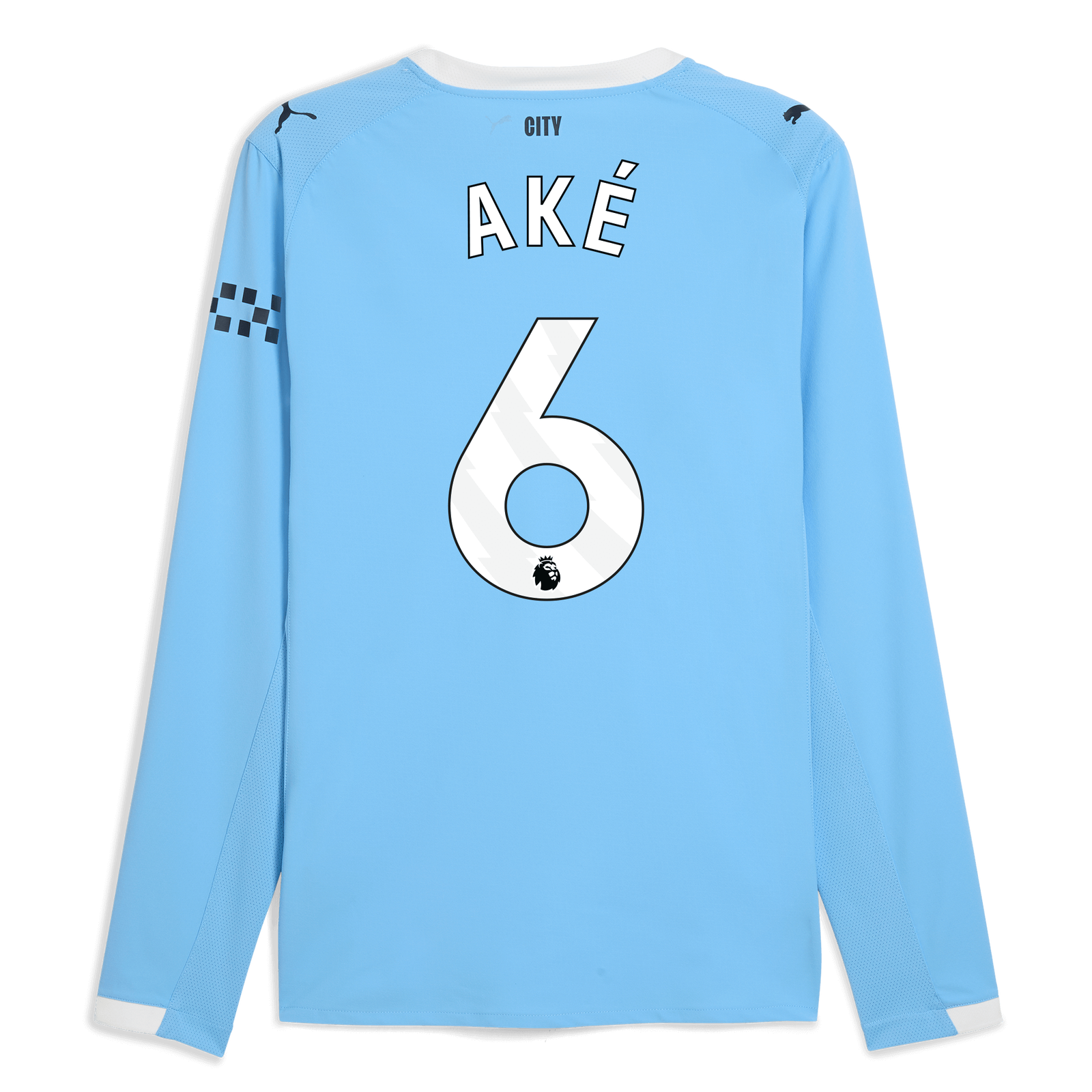 Manchester City Home Authentic Jersey 2025/26 Long Sleeve With AKÉ 6 ...