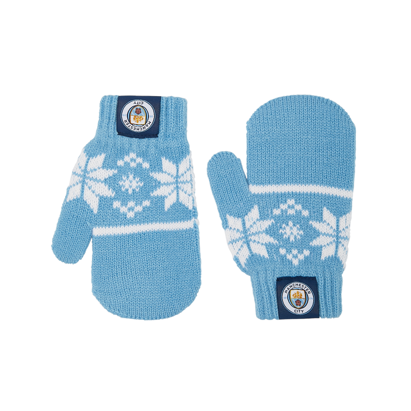 Manchester City Kids Fairisle Mittens | Official Man City Store