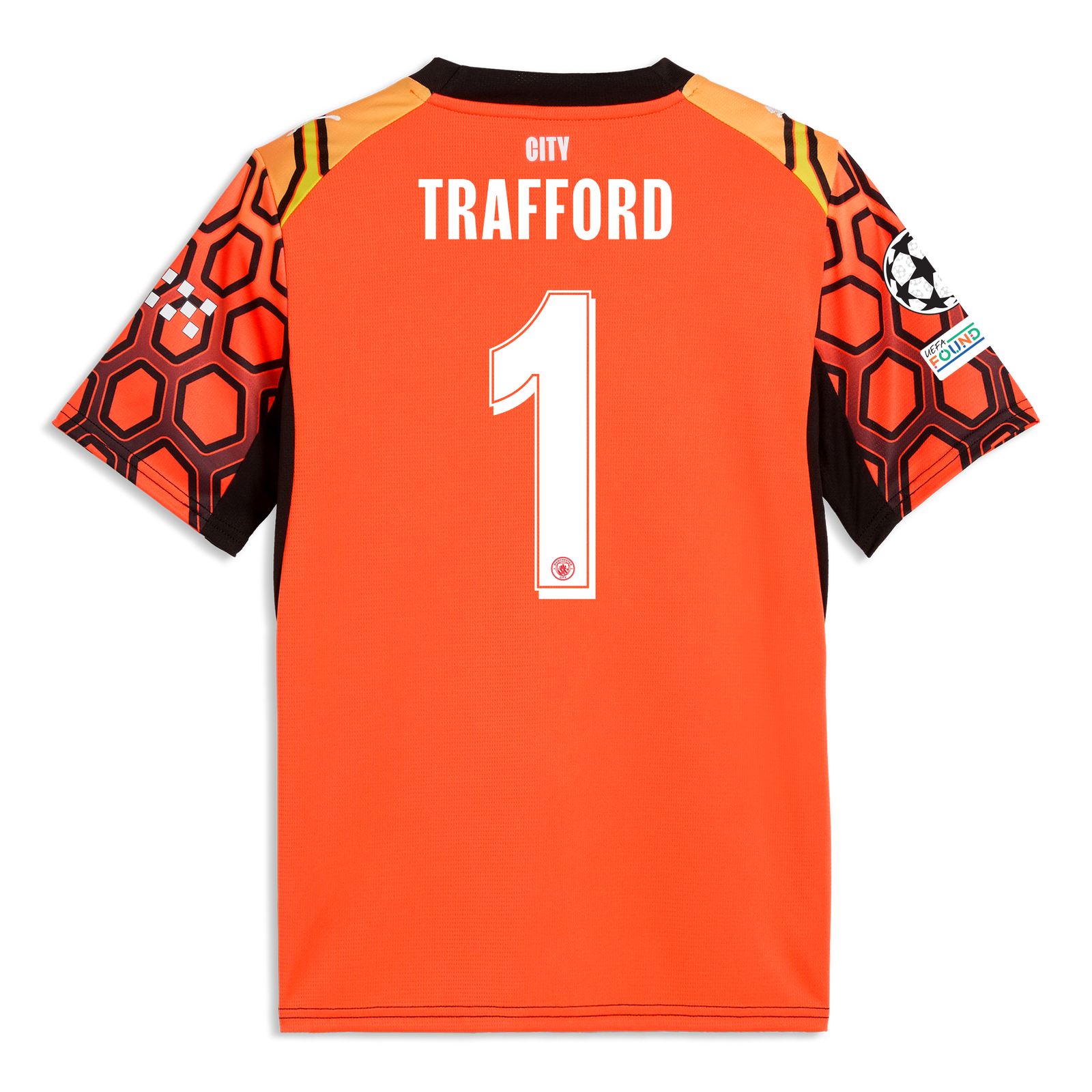 Kids' Manchester City Goalkeeper Jersey 2026/27 With TRAFFORD 1 ...