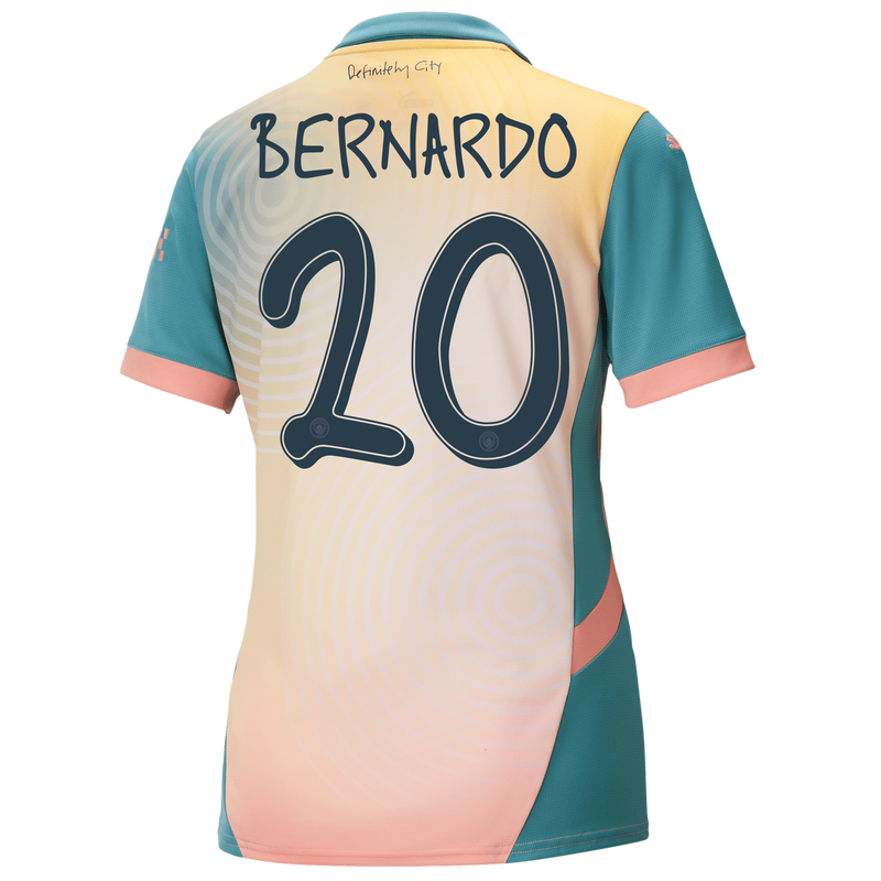 Women's Manchester City 'Definitely City' Jersey 2024/25 With BERNARDO ...