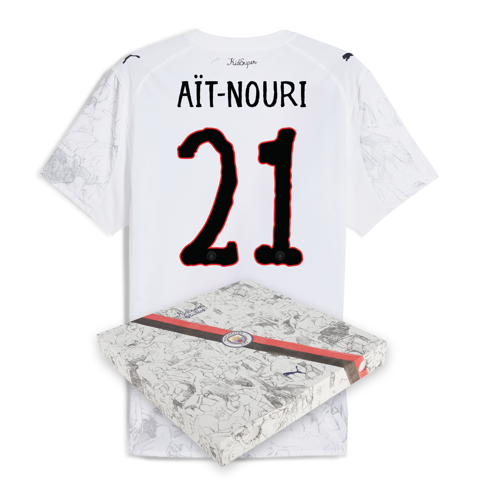 Manchester City KidSuper Authentic Jersey 2025/26 With AÏT-NOURI 21 printing in Gift Box ...