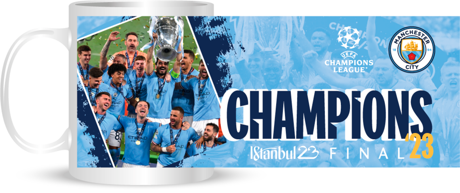 Manchester City UCL Champions Player Mug | Official Man City Store