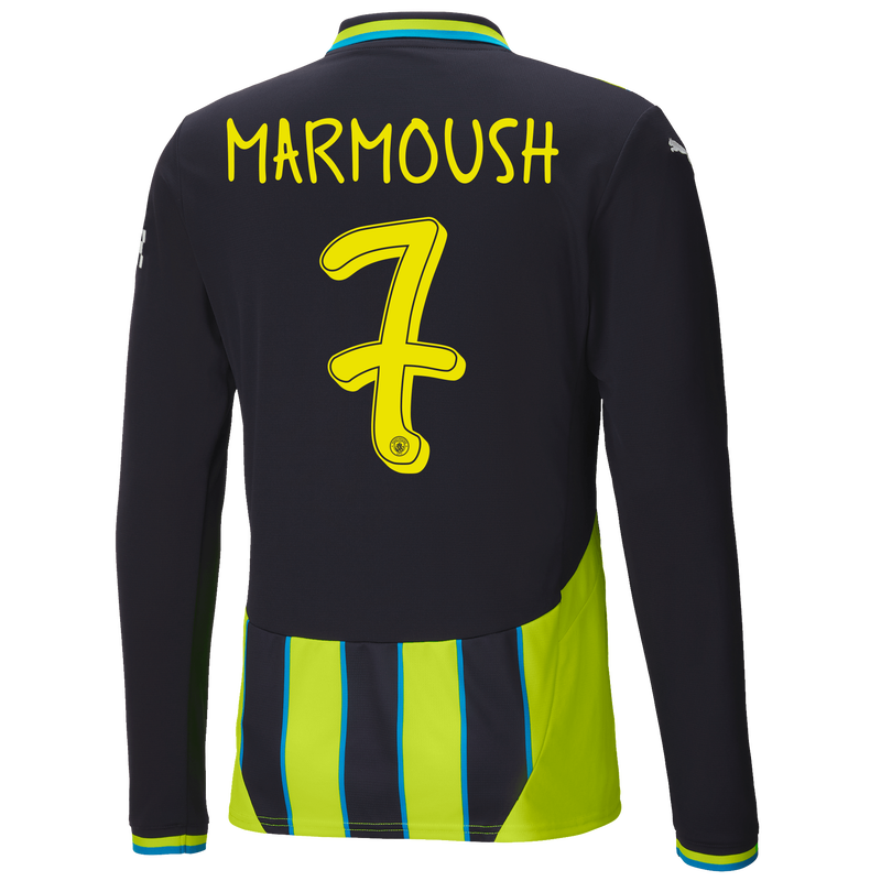 Manchester City Away Jersey 2024/25 Long Sleeve With MARMOUSH 7 ...