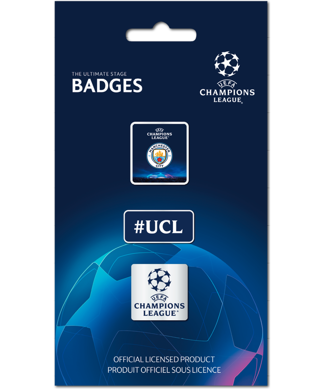 Manchester City UCL Pin Badge 3 Set | Official Man City Store