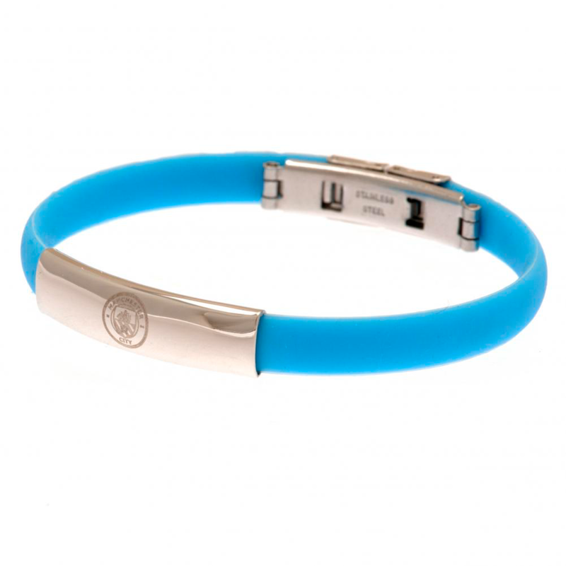 Pulsera De Acero Inoxidable Con El Escudo Del Club Del Manchester City