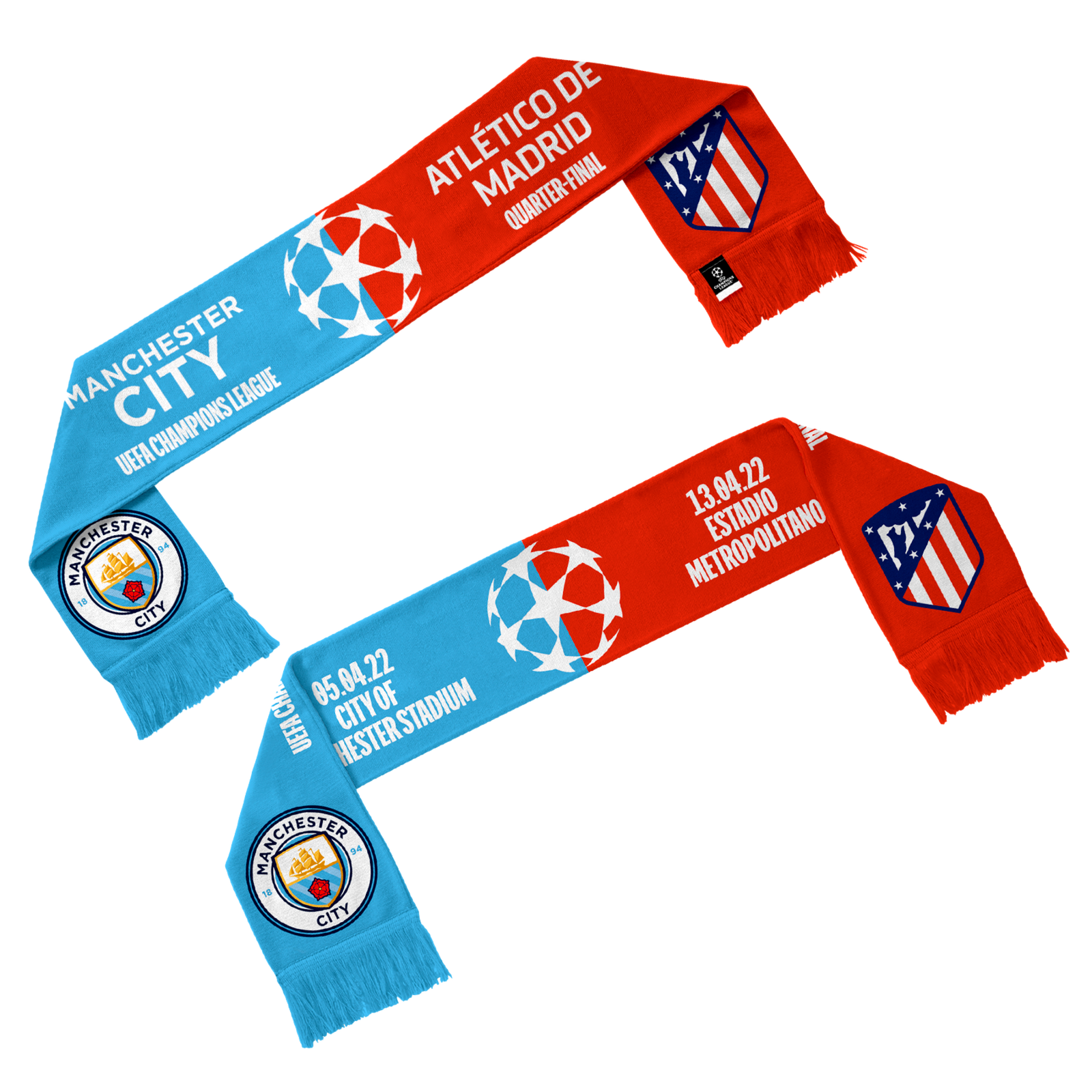 Bufanda Del Día Del Partido Manchester City Vs Atlético De Madrid