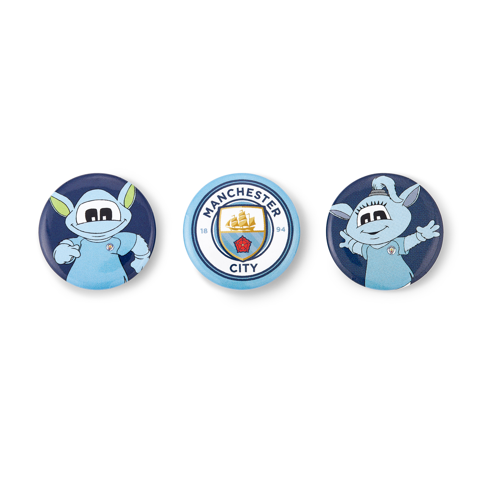 Manchester City Kids Mascot Badge 3 Pack | Official Man City Store