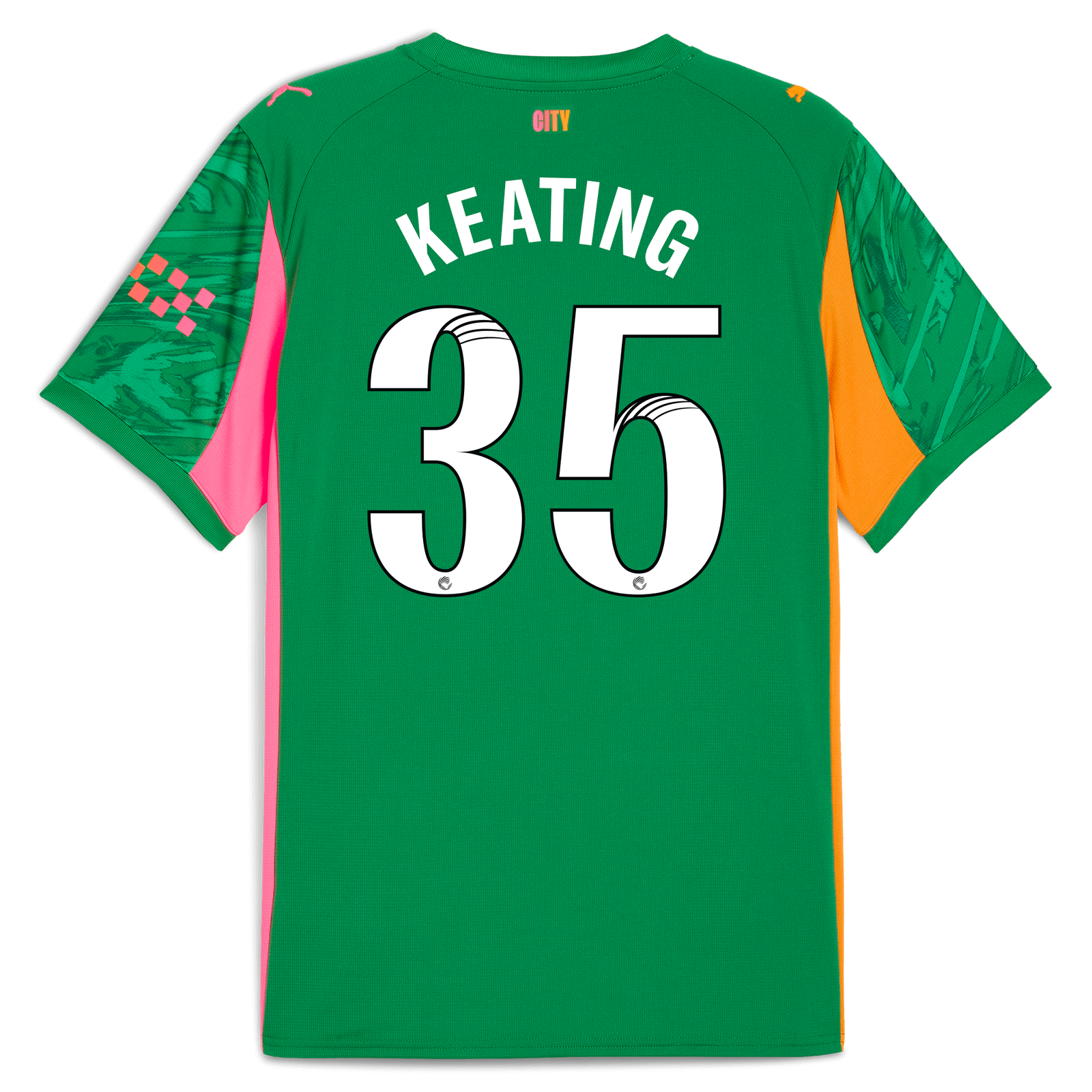 Manchester City Goalkeeper Jersey 2025/26 With KEATING 35 Printing ...