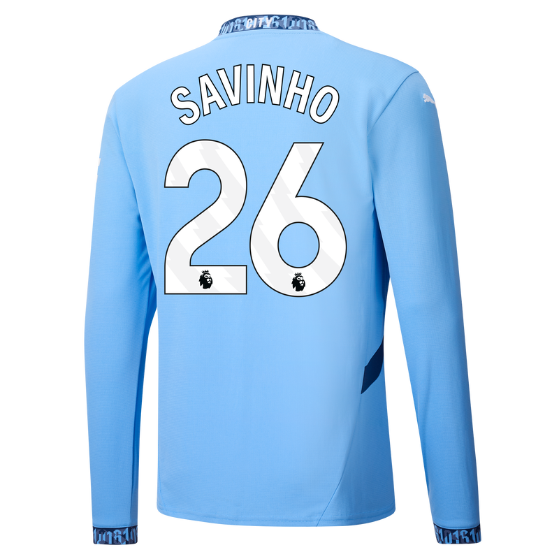 Manchester City Home Jersey 2024/25 Long Sleeve With SAVINHO 26 ...