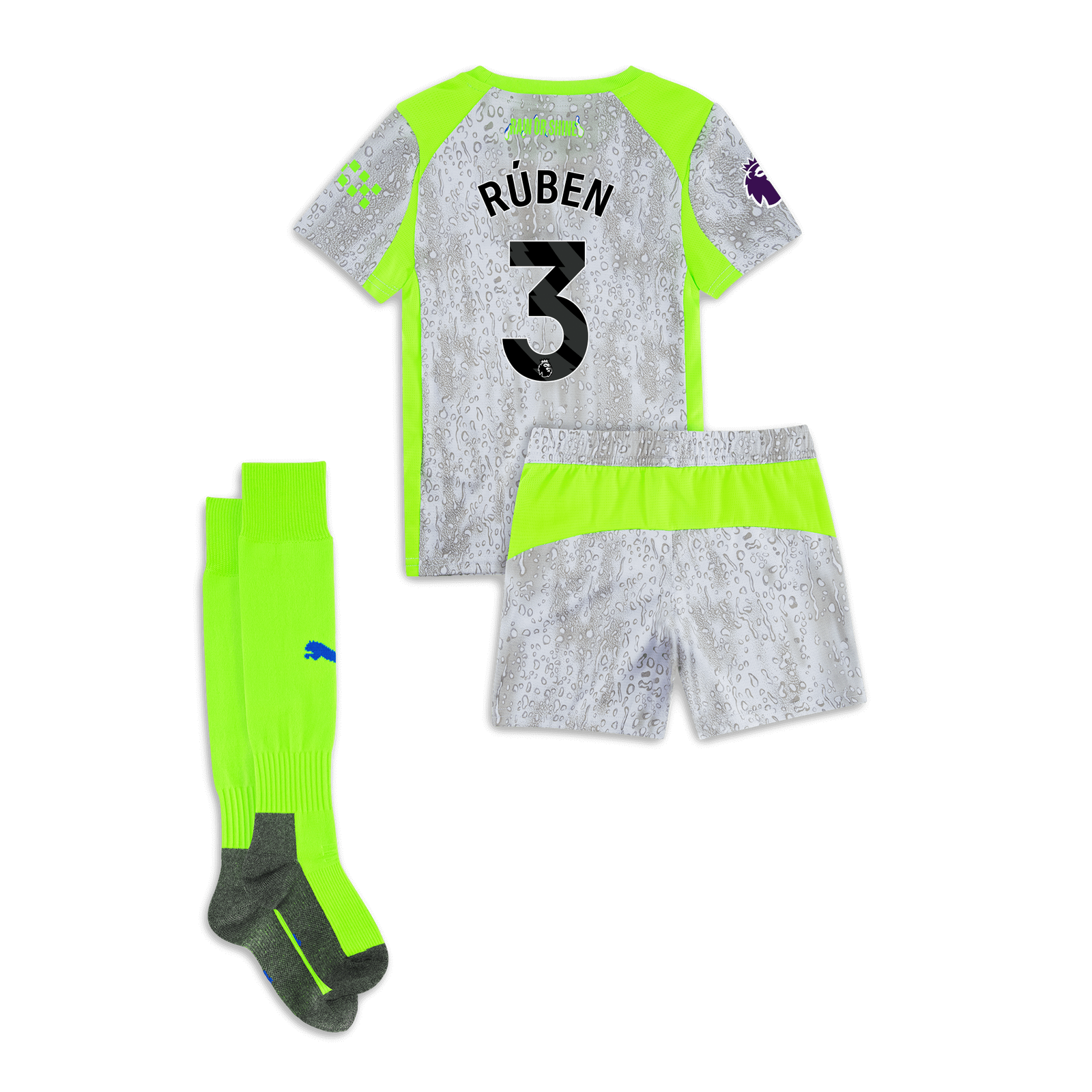 Manchester City Mini Kit Third 2025/26 avec flocage RÚBEN 3 | Official ...