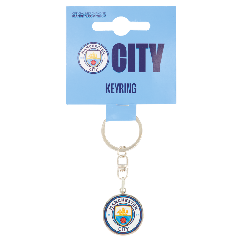 Manchester City Crest Circle Keyring Official Man City Store