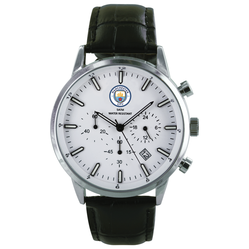 Manchester City Leather Chronograph Watch | Official Man City Store