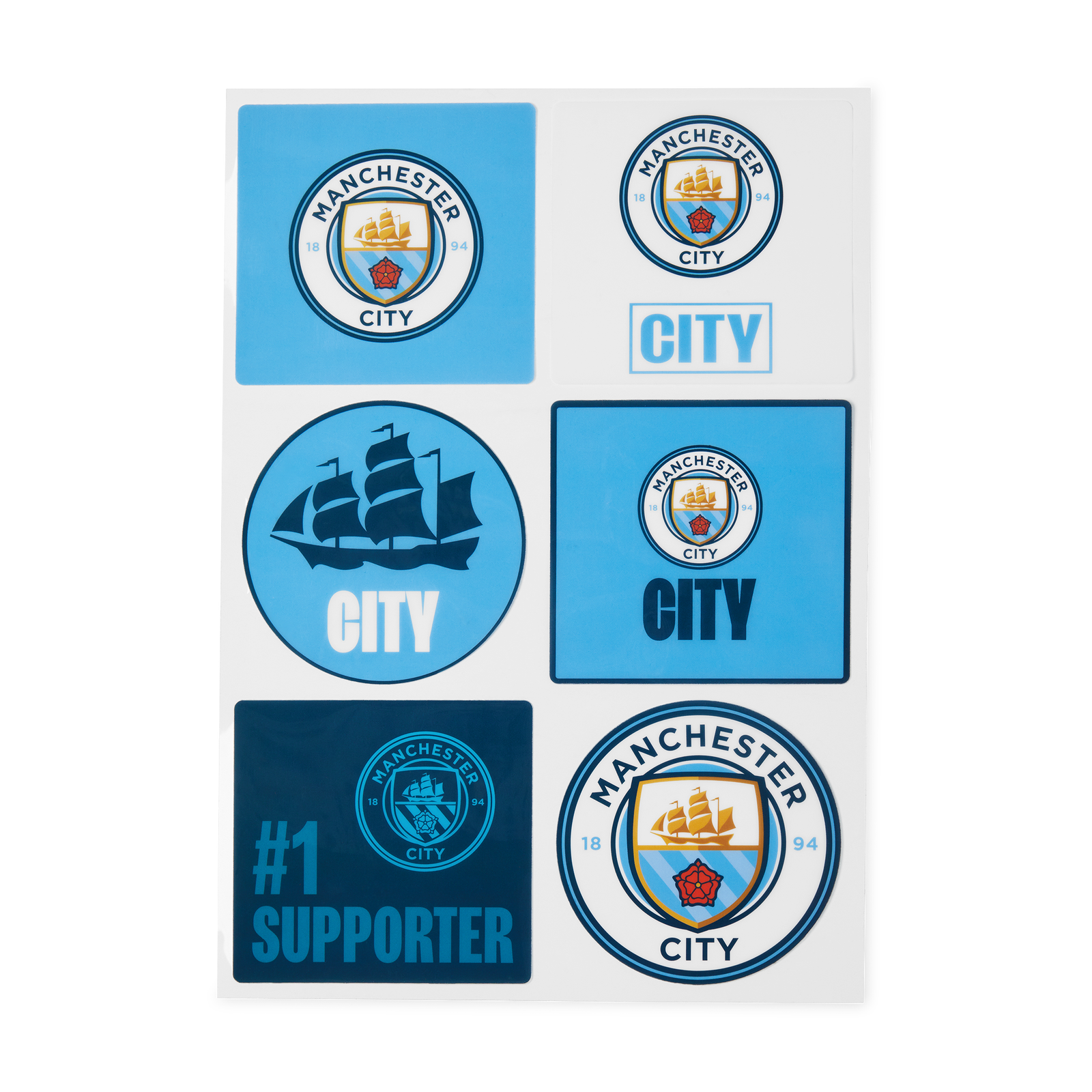 Manchester City Car Sticker 6 Pack | Official Man City Store