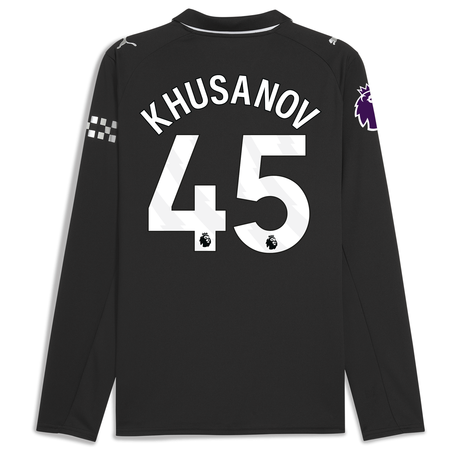 Manchester City Away Jersey 2025/26 Long Sleeve With KHUSANOV 45 ...