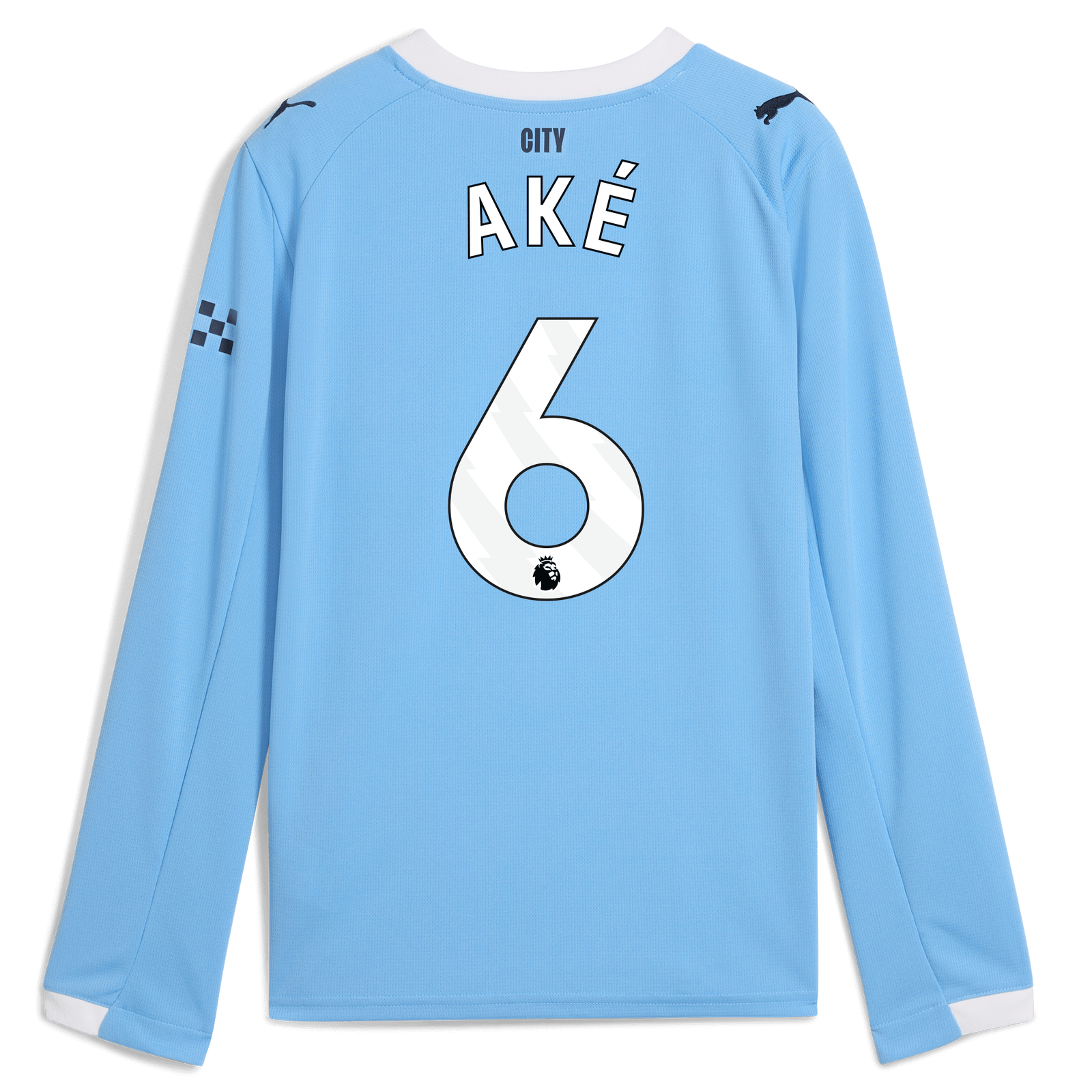 Kids' Manchester City Home Jersey 2025/26 Long Sleeve With AKÉ 6 ...