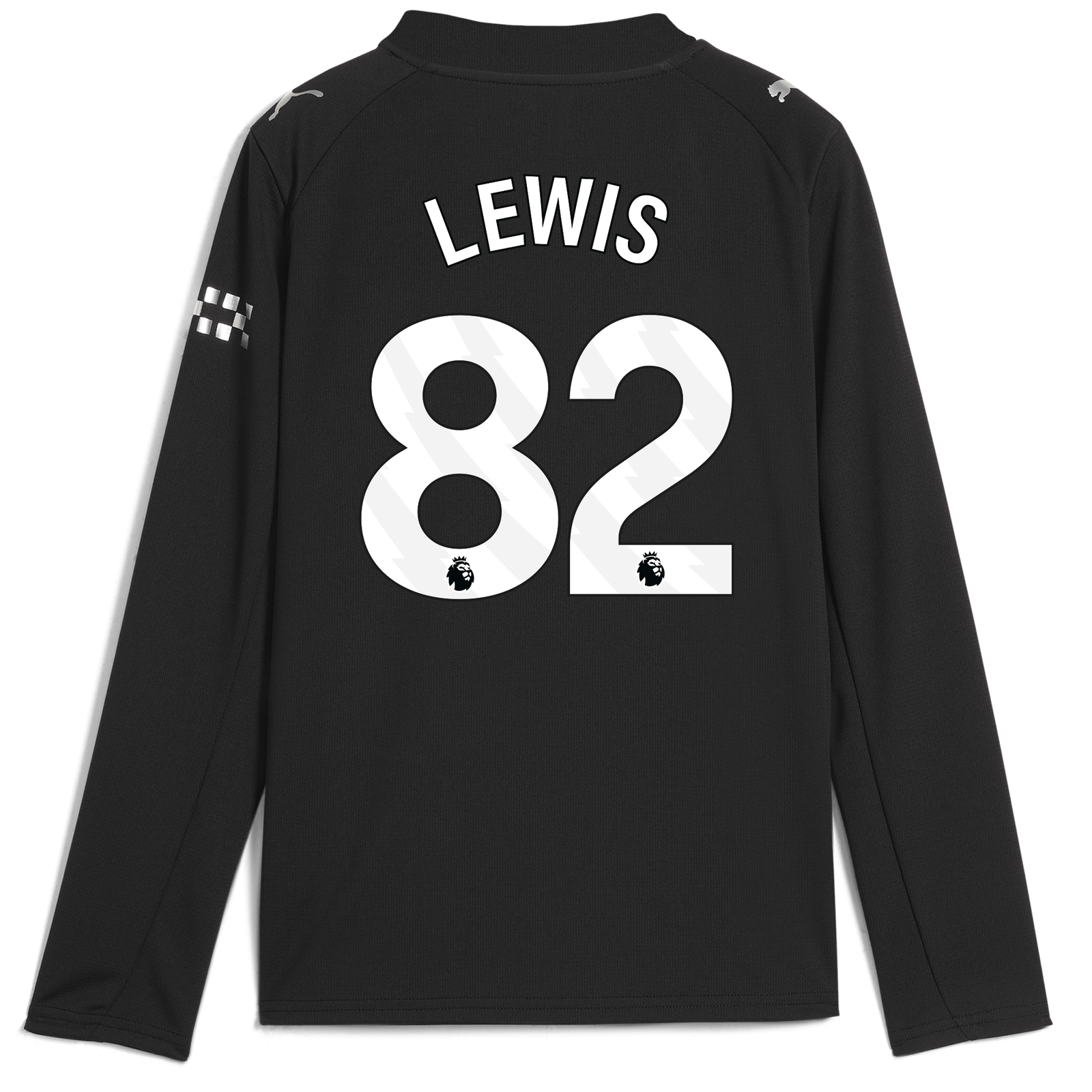 Kids' Manchester City Away Jersey 2025/26 Long Sleeve With LEWIS 82 ...
