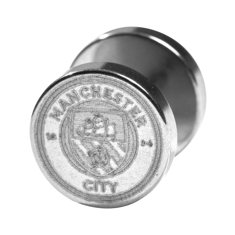 Pendientes Con El Escudo Del Manchester City De Acero Inoxidable