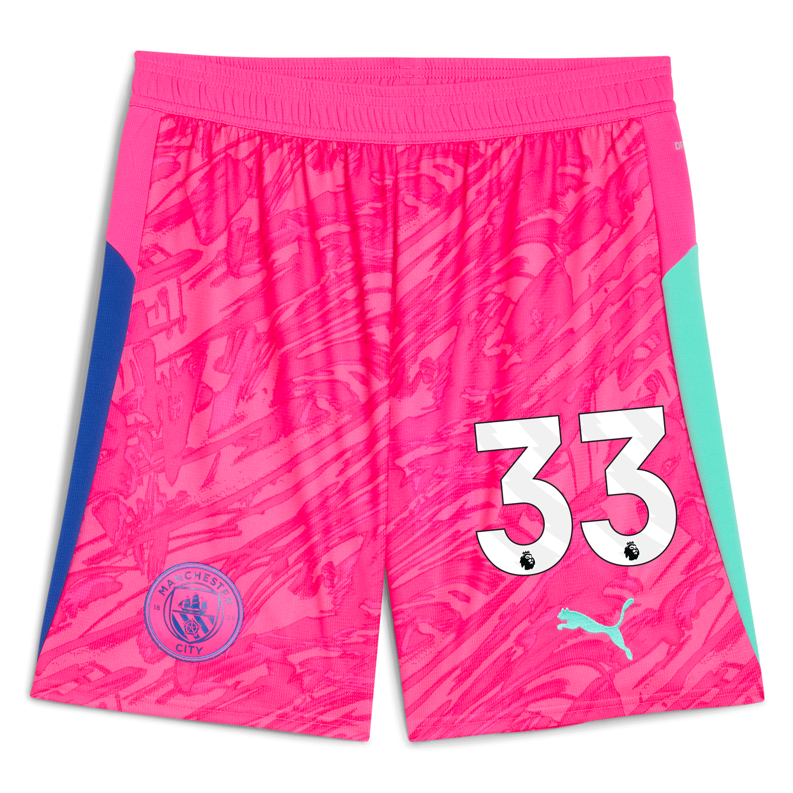 Manchester City Goalkeeper Shorts 2025/26 With #33 | Official Man City ...