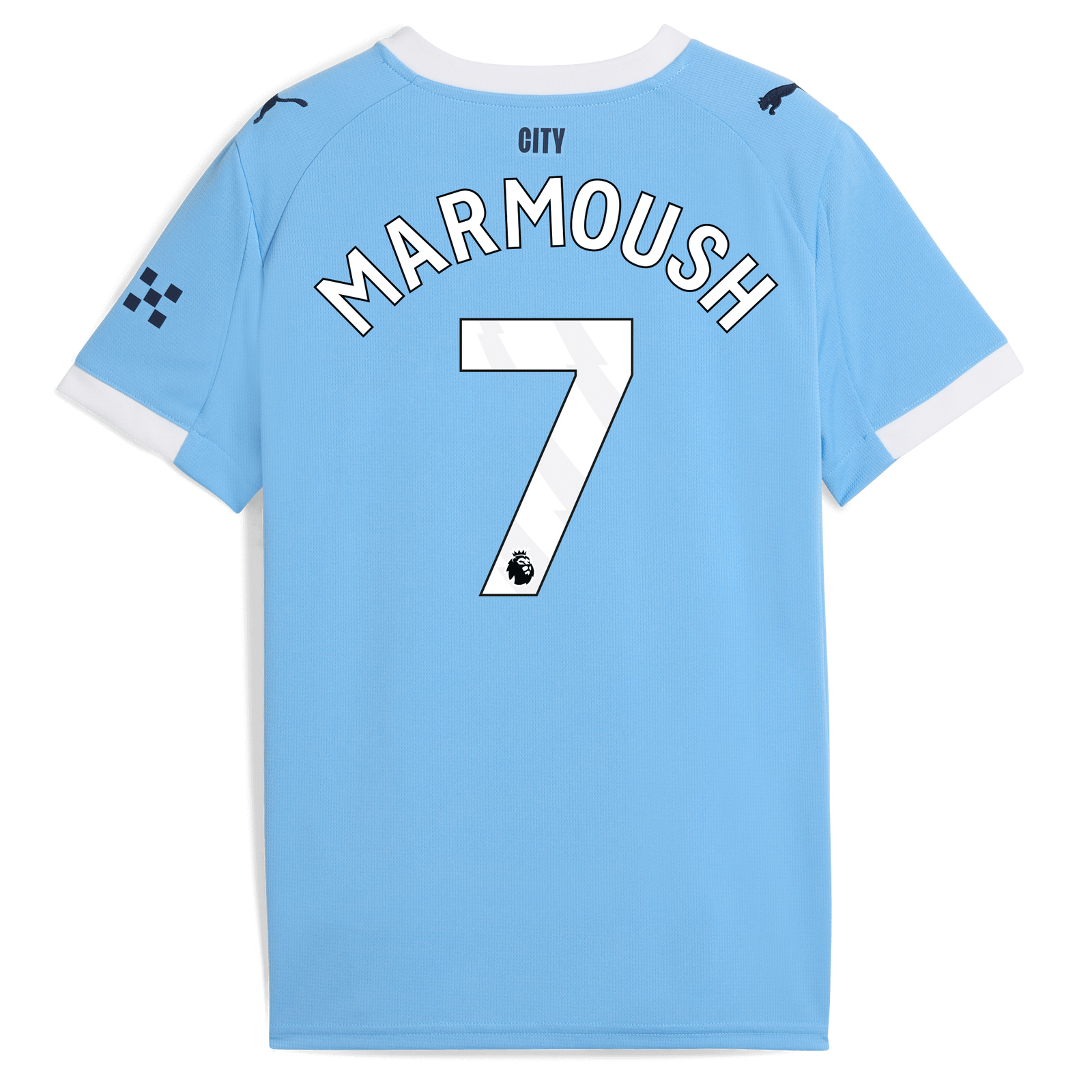 Kids' Manchester City Home Jersey 2025/26 With MARMOUSH 7 Printing ...