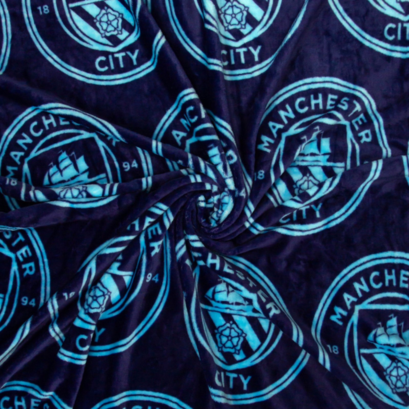 Manta de Fleece Mono Crest Manchester City | Official Man City Store
